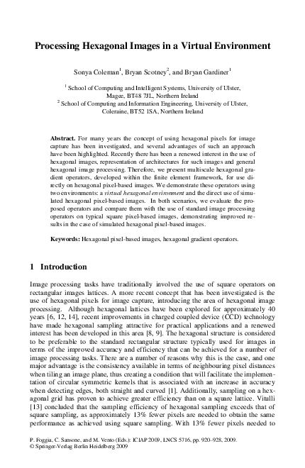 Pdf Processing Hexagonal Images In A Virtual Environment