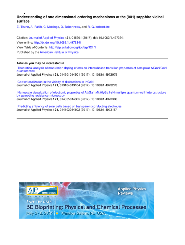 (PDF) Understanding of one dimensional ordering mechanisms at the (001 ...