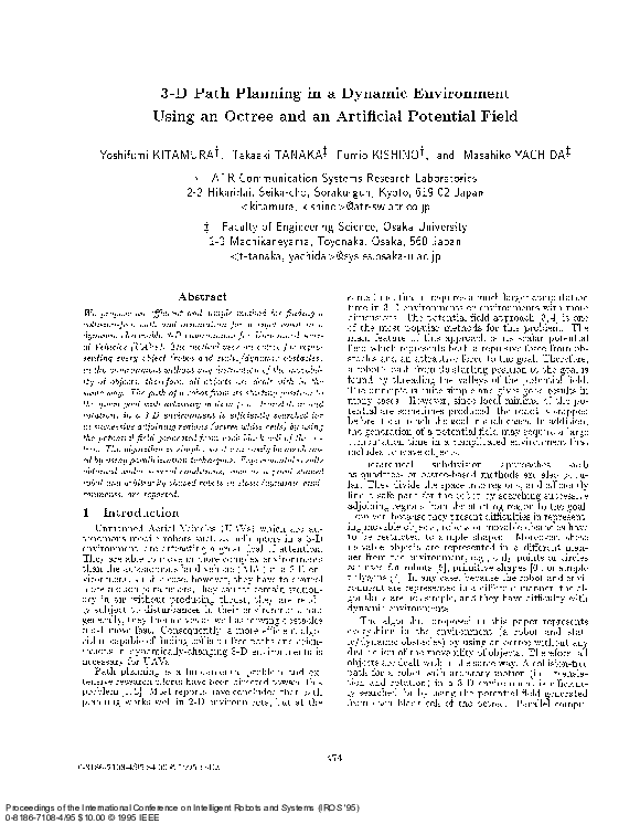 (PDF) 3-D path planning in a dynamic environment using an octree and an artificial potential field