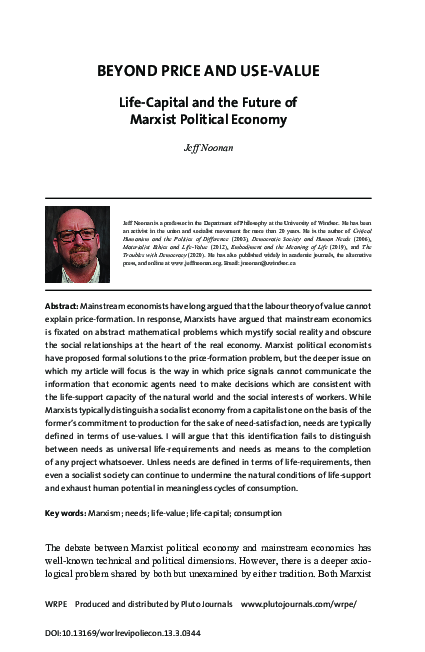 (PDF) Beyond Price and Use-Value