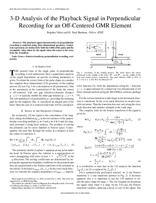 (PDF) 3-D analysis of the playback signal in perpendicular recording ...