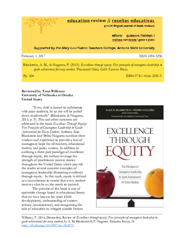 (PDF) Excellence through equity: Five principles of courageous ...