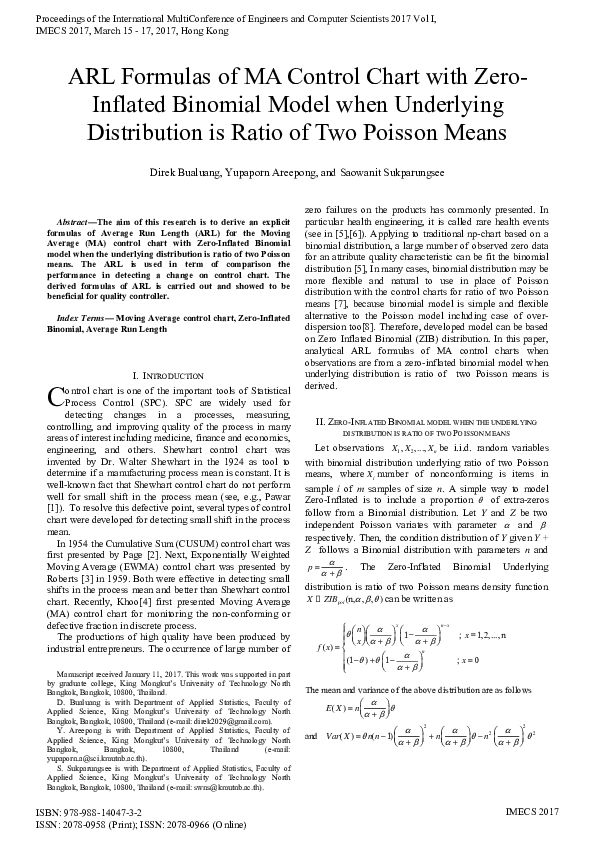 (PDF) ARL Formulas of MA Control Chart with Zero-Inflated Binomial Model when Underlying ...
