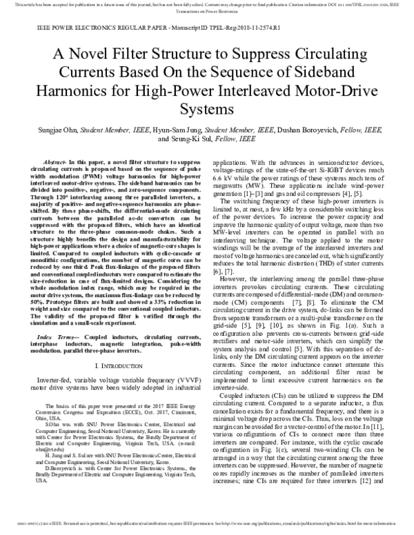 (PDF) A Novel Filter Structure to Suppress Circulating Currents Based ...