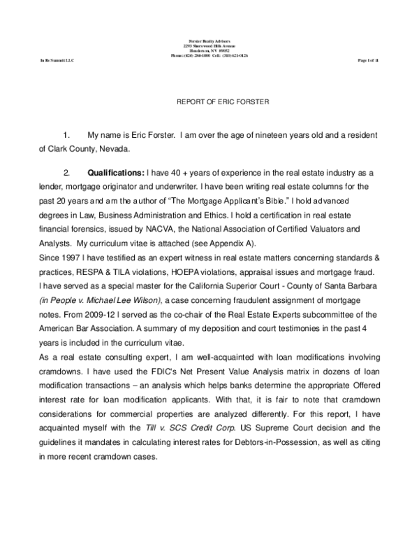 (PDF) Reorganization Plan For Summit LLC