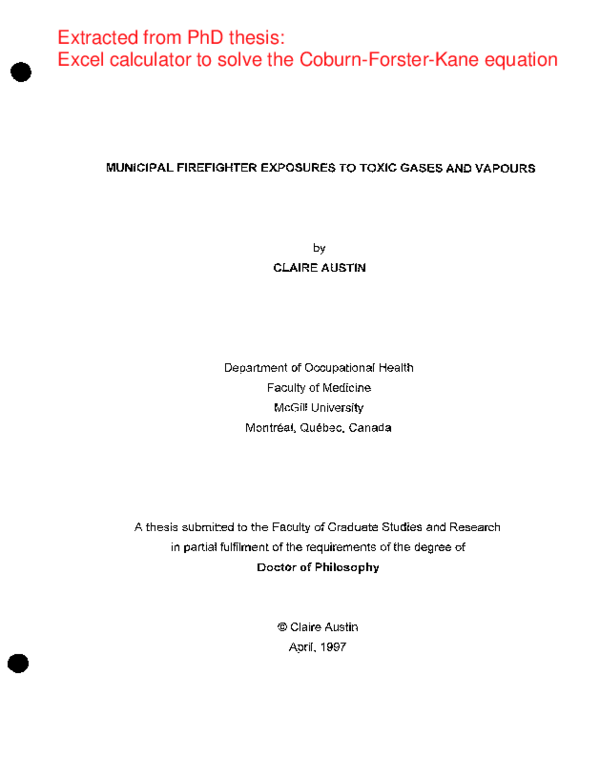 (PDF) Solution of the Coburn-Forster-Kane equation using Excel ...