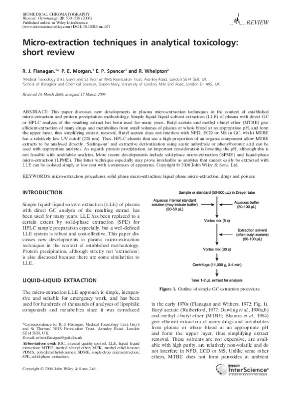 (PDF) Micro-extraction techniques in analytical toxicology: short review