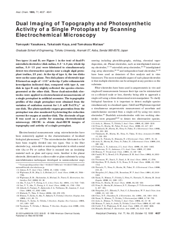 (PDF) Dual Imaging of Topography and Photosynthetic Activity of a Single Protoplast by Scanning ...