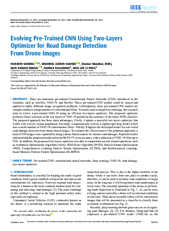 (PDF) Evolving Pre-Trained CNN Using Two-Layers Optimizer for Road Damage Detection From Drone ...