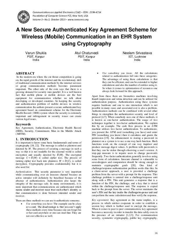 Pdf A New Secure Authenticated Key Agreement Scheme For Wireless