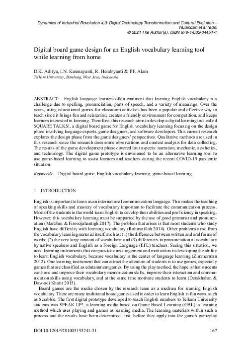 (PDF) Digital board game design for an English vocabulary learning tool ...