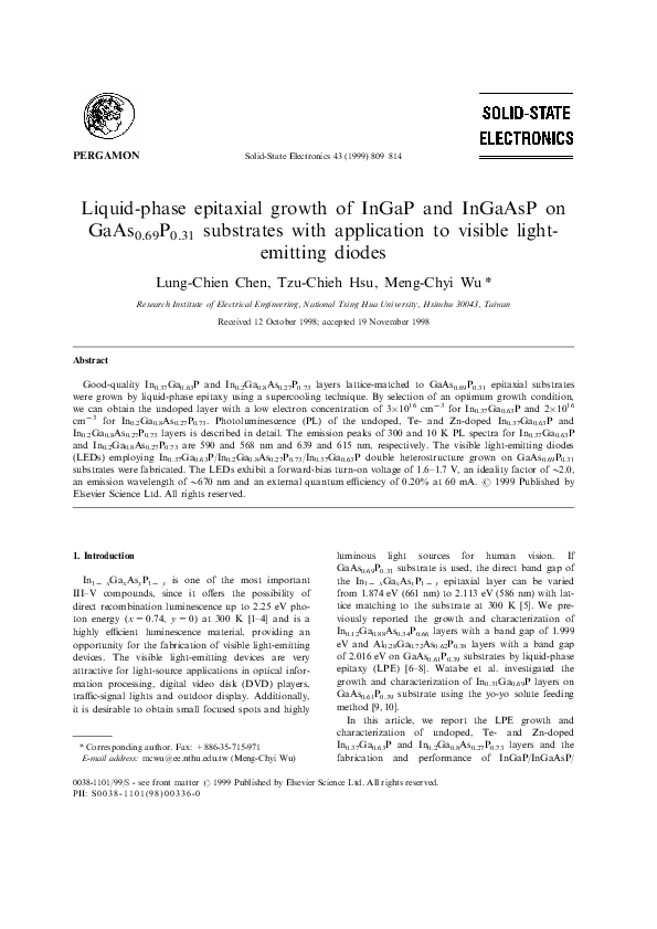 (PDF) Liquid-phase epitaxial growth of InGaP and InGaAsP on GaAs0.69P0 ...
