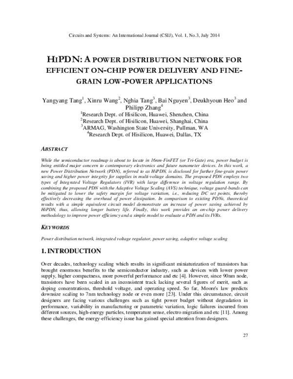 (PDF) Hipdn: A Power Distribution Network for Efficient On-Chip Power ...