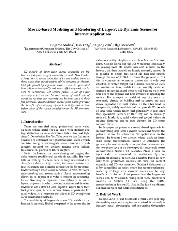 (PDF) Mosaic-based Modeling and Rendering of Large-Scale Dynamic Scenes for Internet Applications