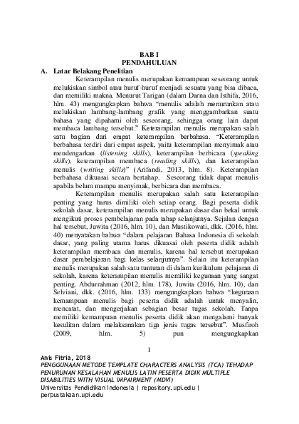 (PDF) Penggunaan Metode Template Characters Analysis (Tca) Tehadap Penurunan Kesalahan Menulis ...