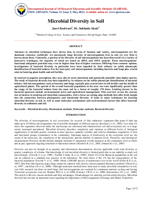 (PDF) Microbial Diversity in Soil