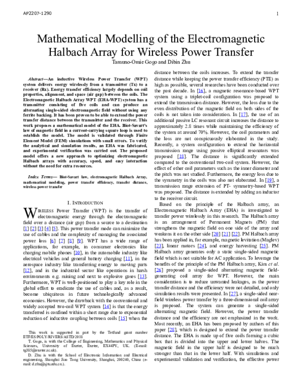 (DOC) Mathematical Modelling of the Electromagnetic Halbach Array for Wireless Power Transfer