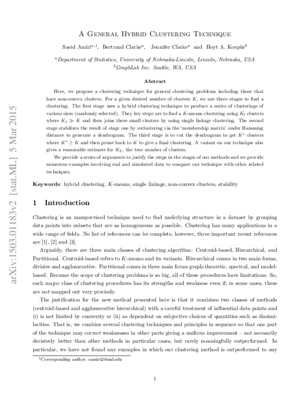 (PDF) A General Hybrid Clustering Technique