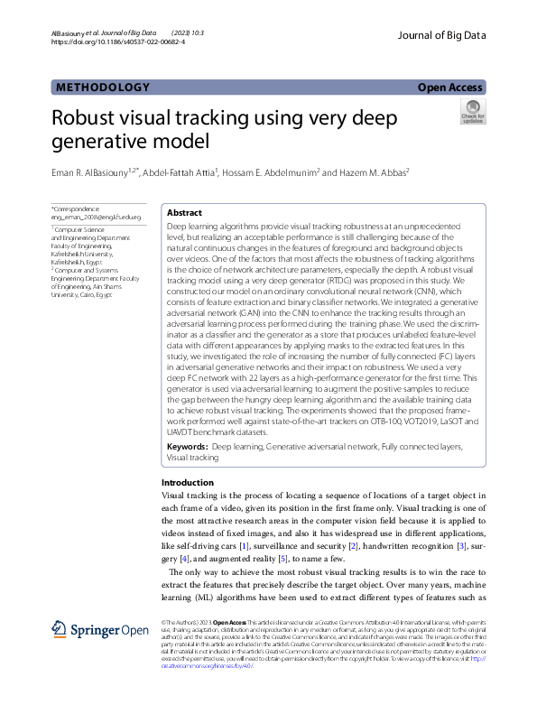 (PDF) Robust visual tracking using very deep generative model
