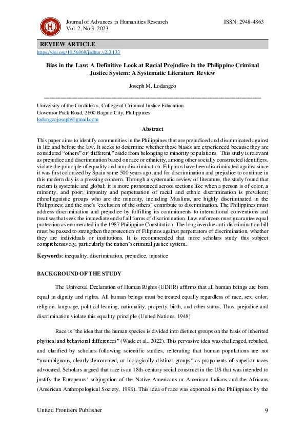 (PDF) Bias in the Law: A Definitive Look at Racial Prejudice in the ...
