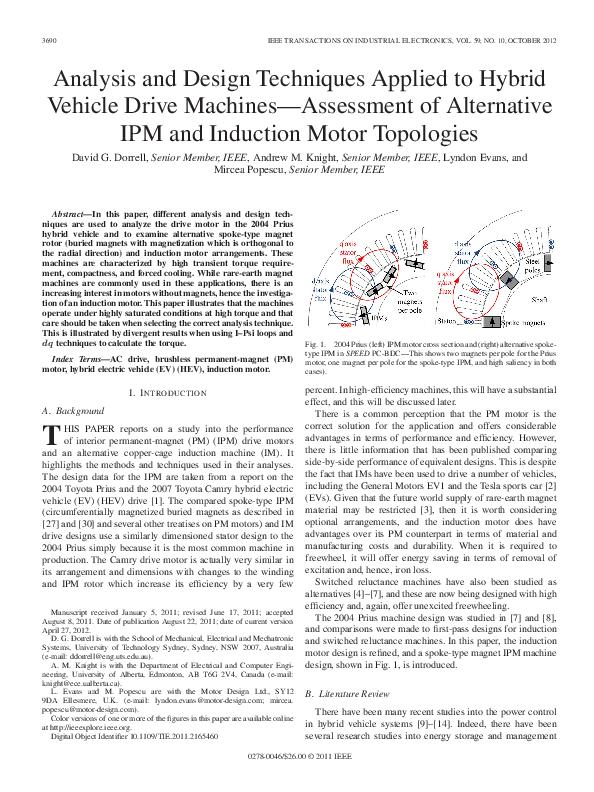 (PDF) Analysis and Design Techniques Applied to Hybrid Vehicle Drive ...