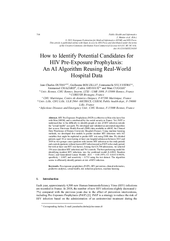 (PDF) How to Identify Potential Candidates for HIV Pre-Exposure ...