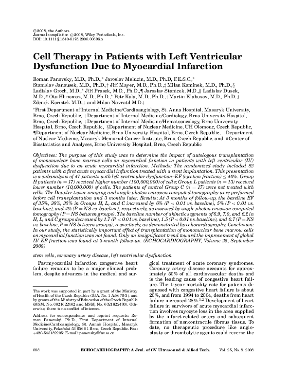 (PDF) Cell Therapy in Patients with Left Ventricular Dysfunction Due to ...