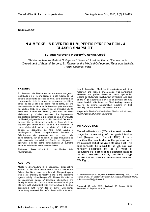(PDF) In a Meckel’s Diverticulum, Peptic Perforation - a Classic ...
