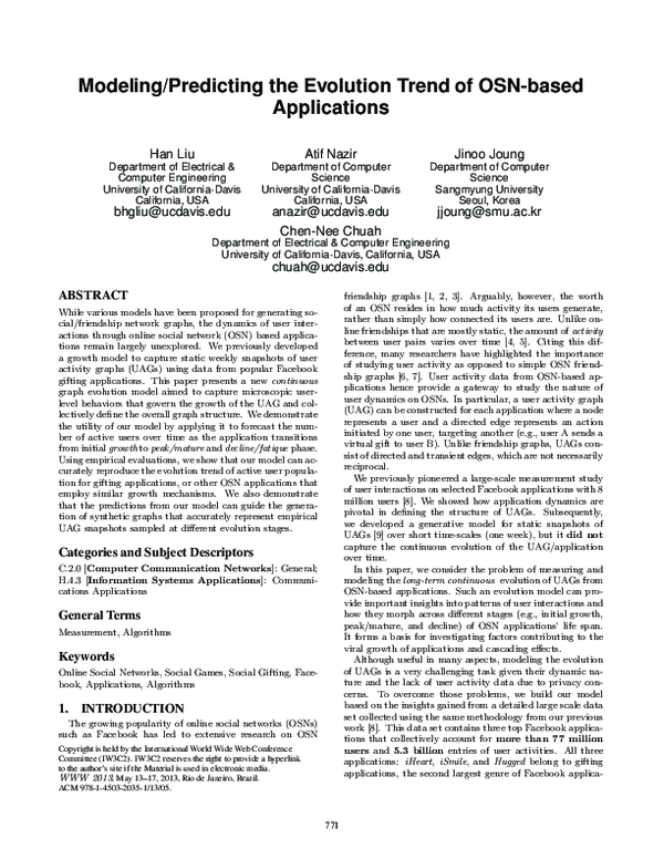 (PDF) Modeling/predicting the evolution trend of osn-based applications