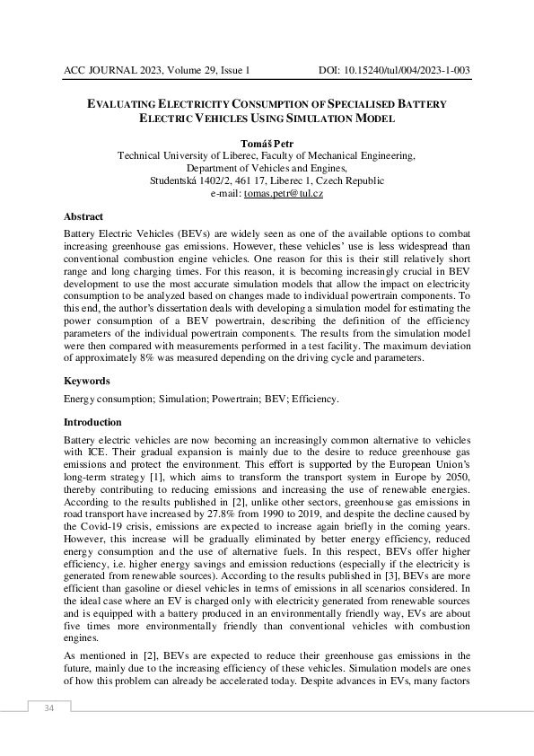 (PDF) Evaluating Electricity Consumption of Specialised Battery Electric Vehicles Using ...