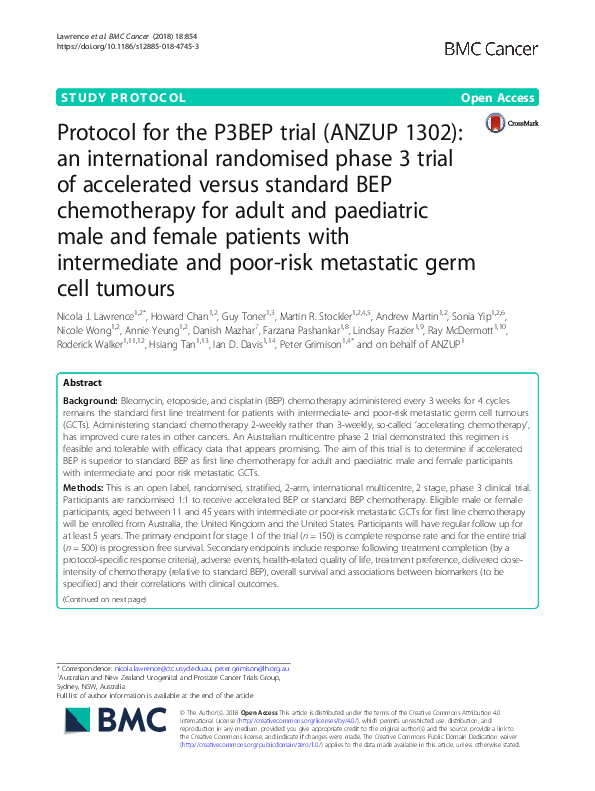 (PDF) Protocol for the P3BEP trial (ANZUP 1302): an international ...
