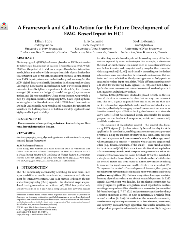 (PDF) A Framework and Call to Action for the Future Development of EMG ...