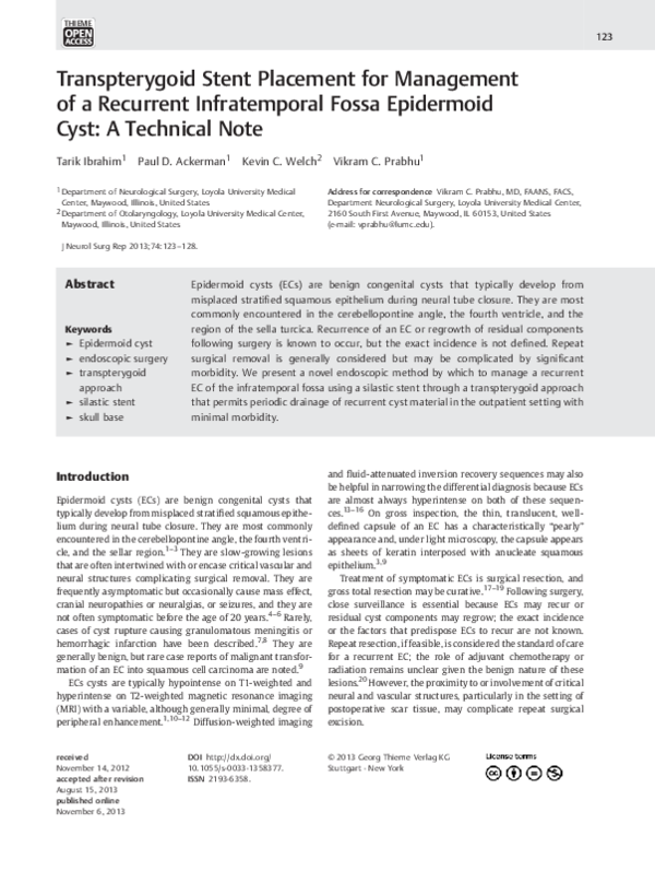 (PDF) Transpterygoid Stent Placement for Management of a Recurrent ...