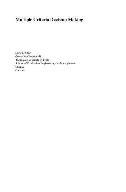 (PDF) Financial Decision Aid Using Multiple Criteria