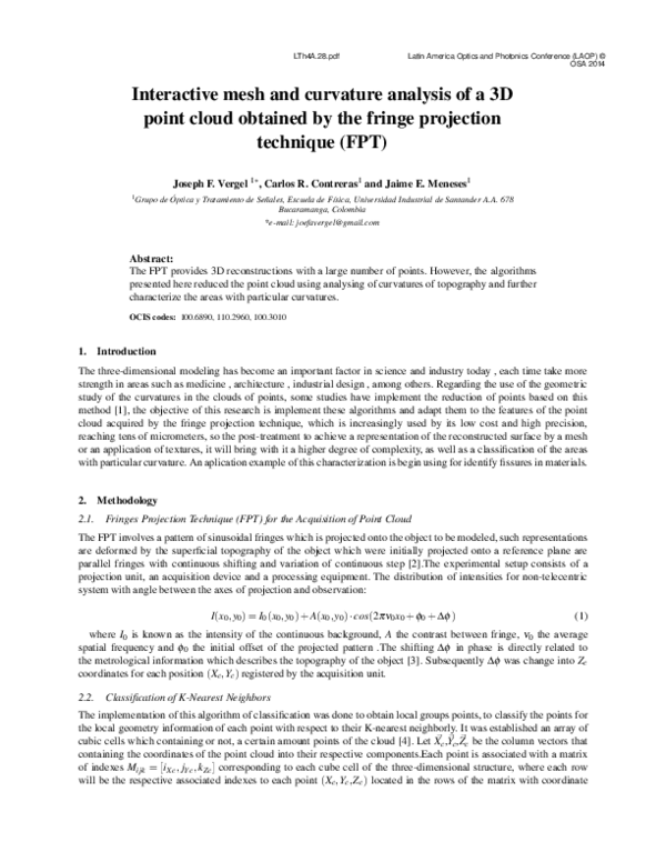 (PDF) Interactive mesh and curvature analysis of a 3D point cloud ...
