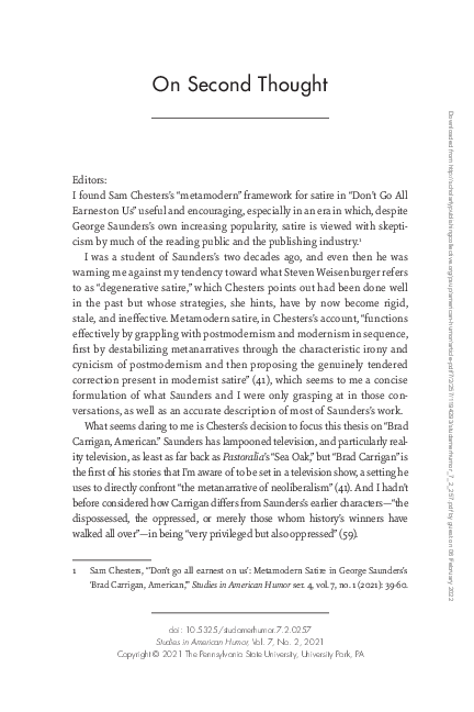 (PDF) On Second Thought