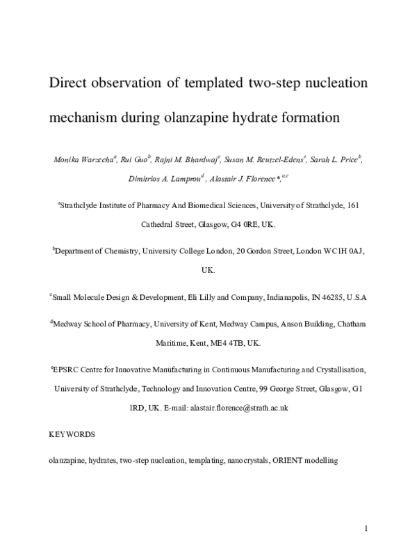 (PDF) Direct Observation of Templated Two-Step Nucleation Mechanism ...