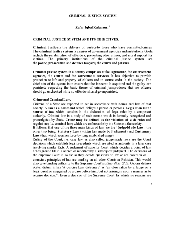 (PDF) CRIMINAL JUSTICE SYSTEM