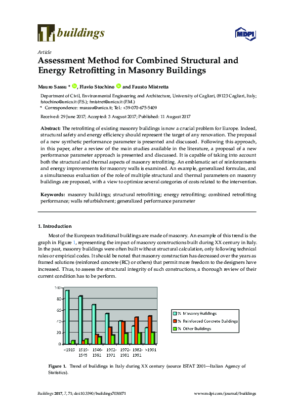 Pdf Assessment Method For Combined Structural And Energy Retrofitting