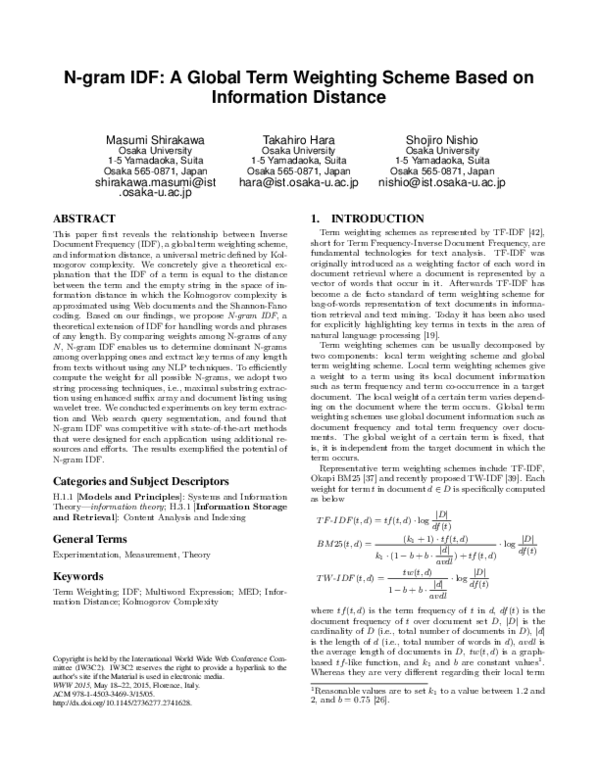 (PDF) N-gram IDF