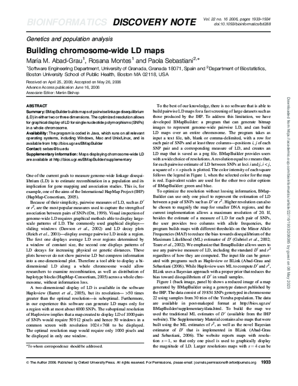 (PDF) Building chromosome-wide LD maps