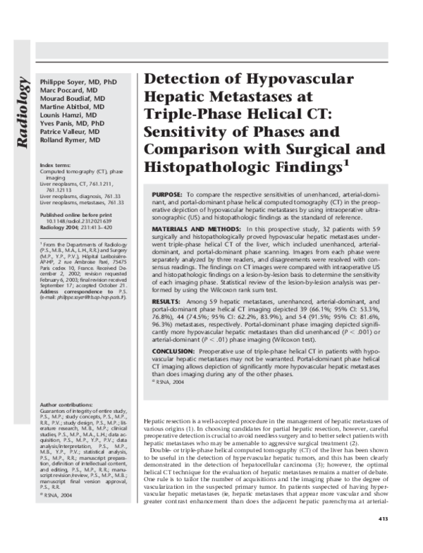 (PDF) Detection of Hypovascular Hepatic Metastases at Triple-Phase ...