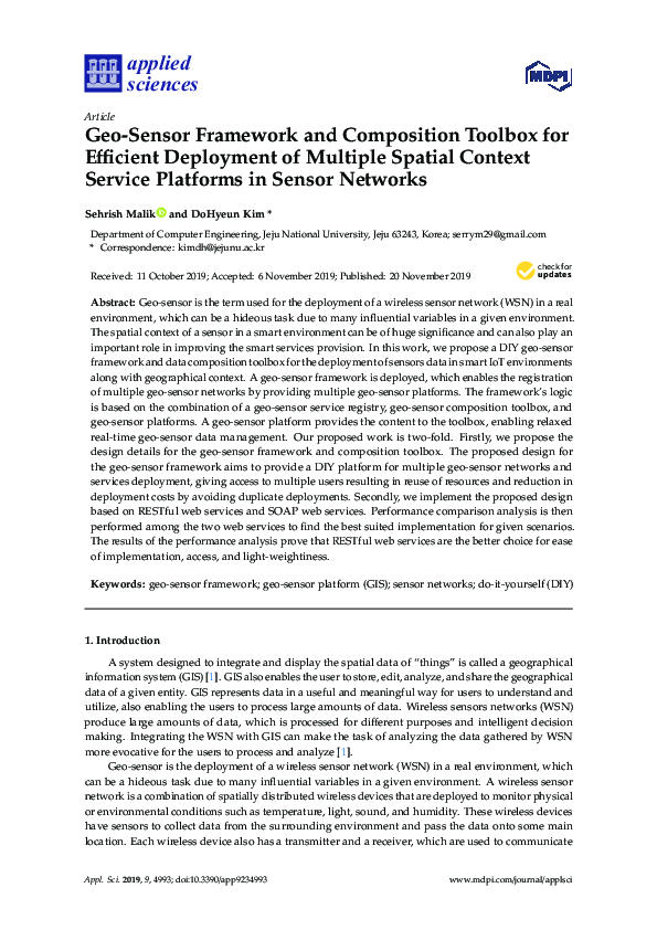 Pdf Geo Sensor Framework And Composition Toolbox For Efficient Deployment Of Multiple Spatial