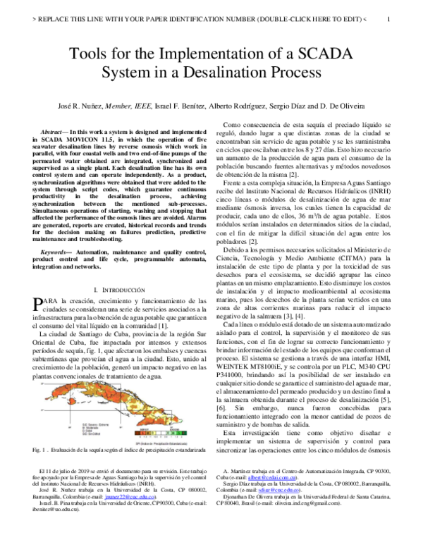 (PDF) Tools for the Implementation of a SCADA System in a Desalination Process