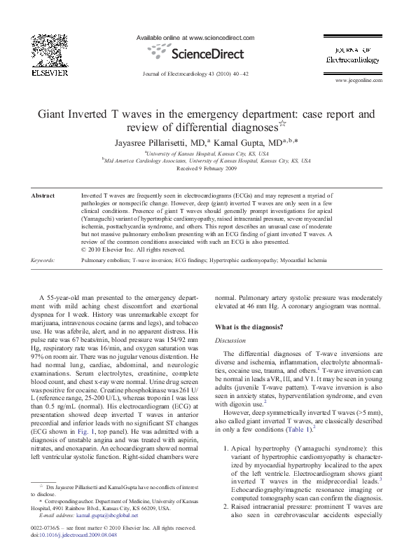 (PDF) Giant Inverted T waves in the emergency department: case report ...