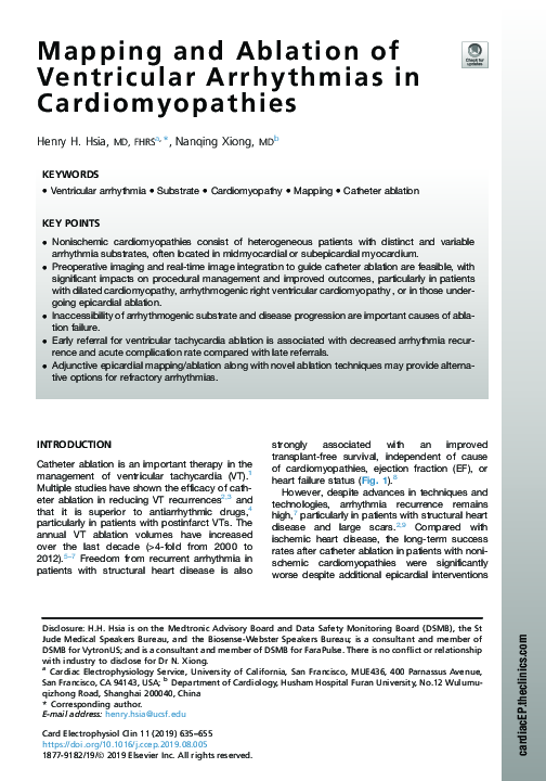 (PDF) Mapping and ablation of ventricular arrhythmias with magnetic navigation: comparison ...