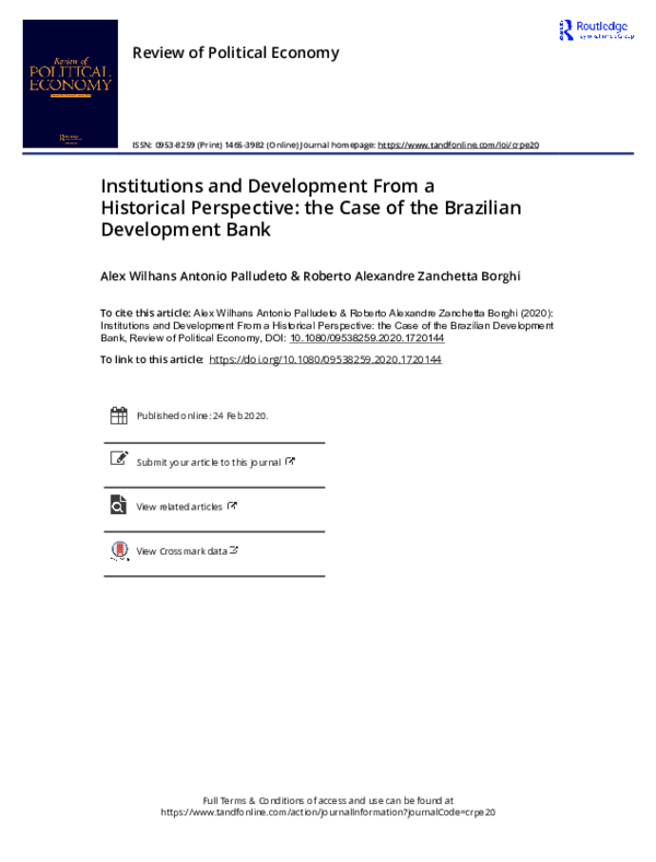 (PDF) Institutions and Development From a Historical Perspective: the ...
