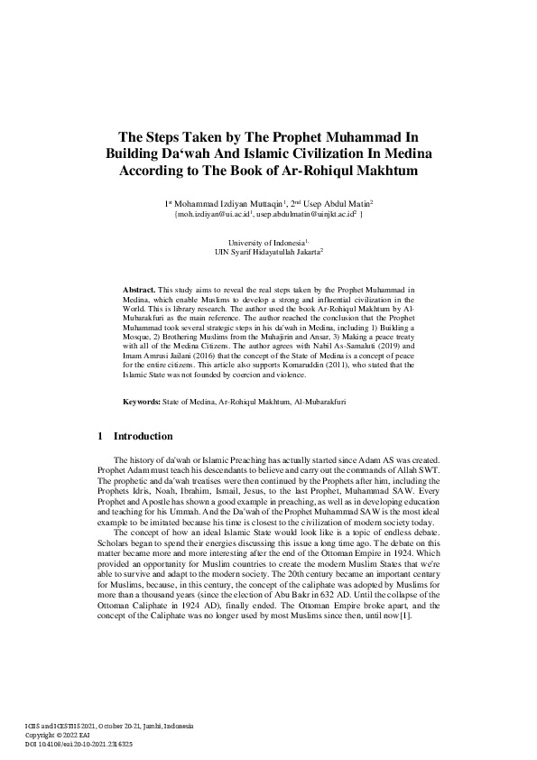 (PDF) The Steps Taken by The Prophet Muhammad In Building Da‘wah And ...