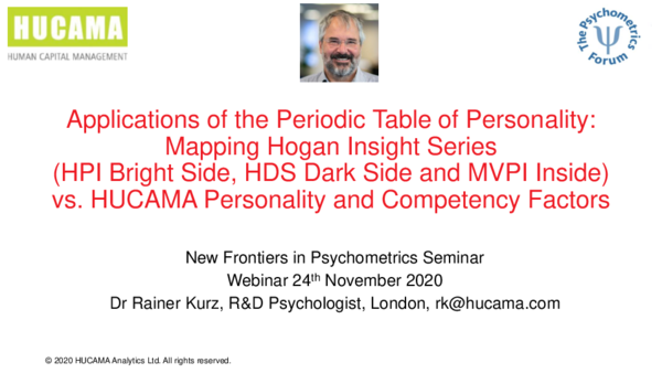(PDF) Applications of the Periodic Table of Personality: Mapping Hogan ...