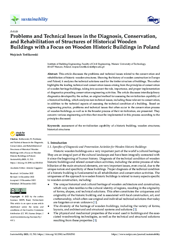 (PDF) Problems and Technical Issues in the Diagnosis, Conservation, and ...